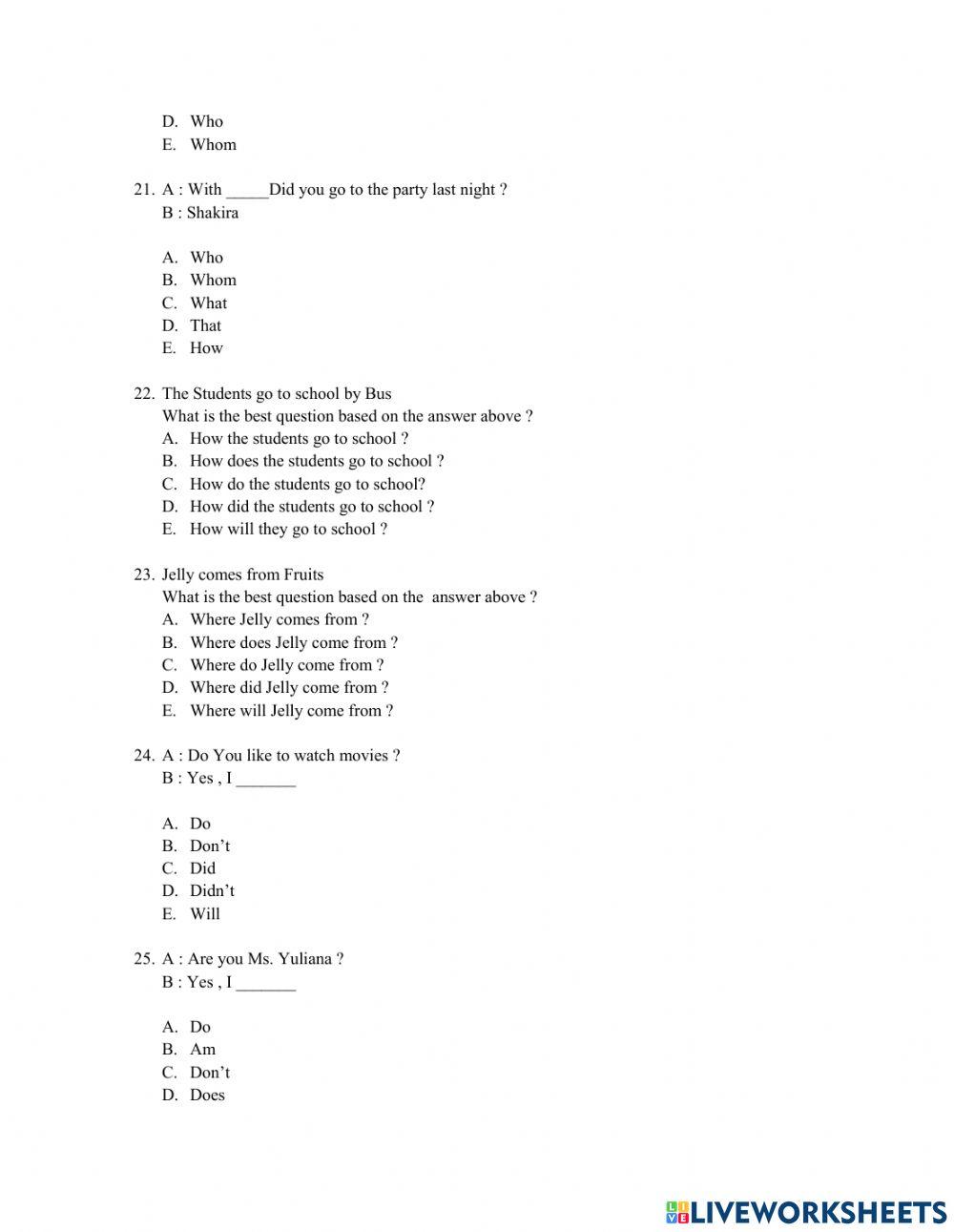 Simple Present Tense online activity for X | Live Worksheets