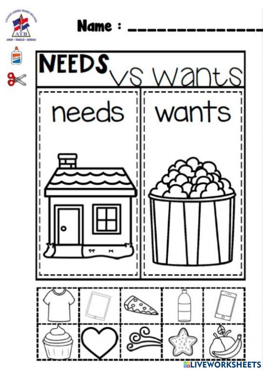 needs and wants sort