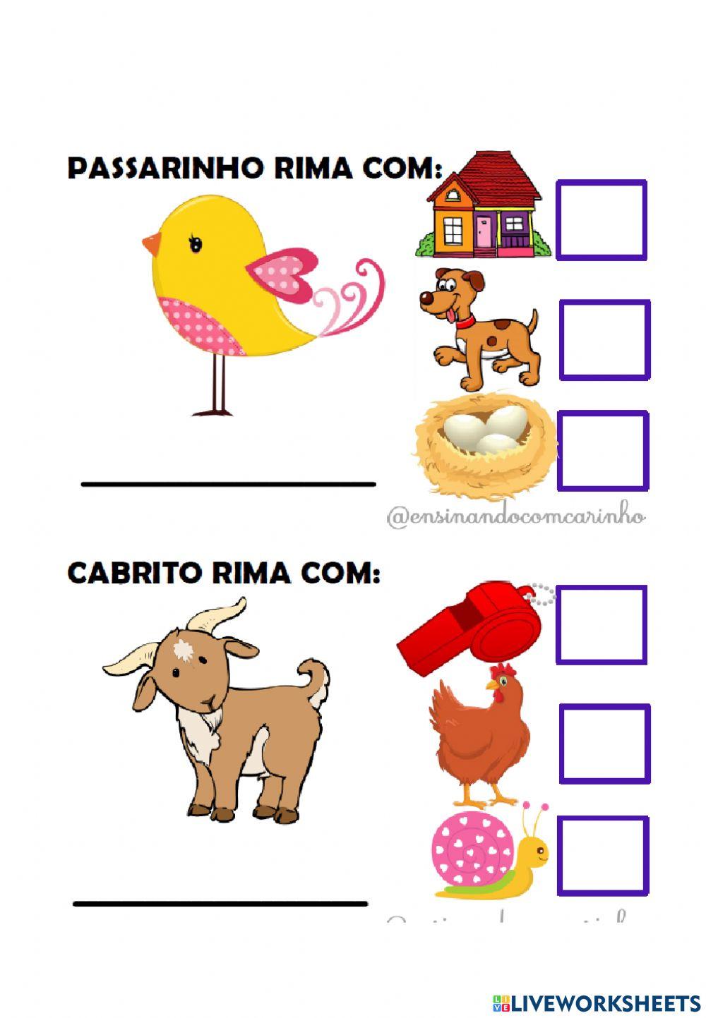 Rimas | Free Interactive Worksheets | 975966