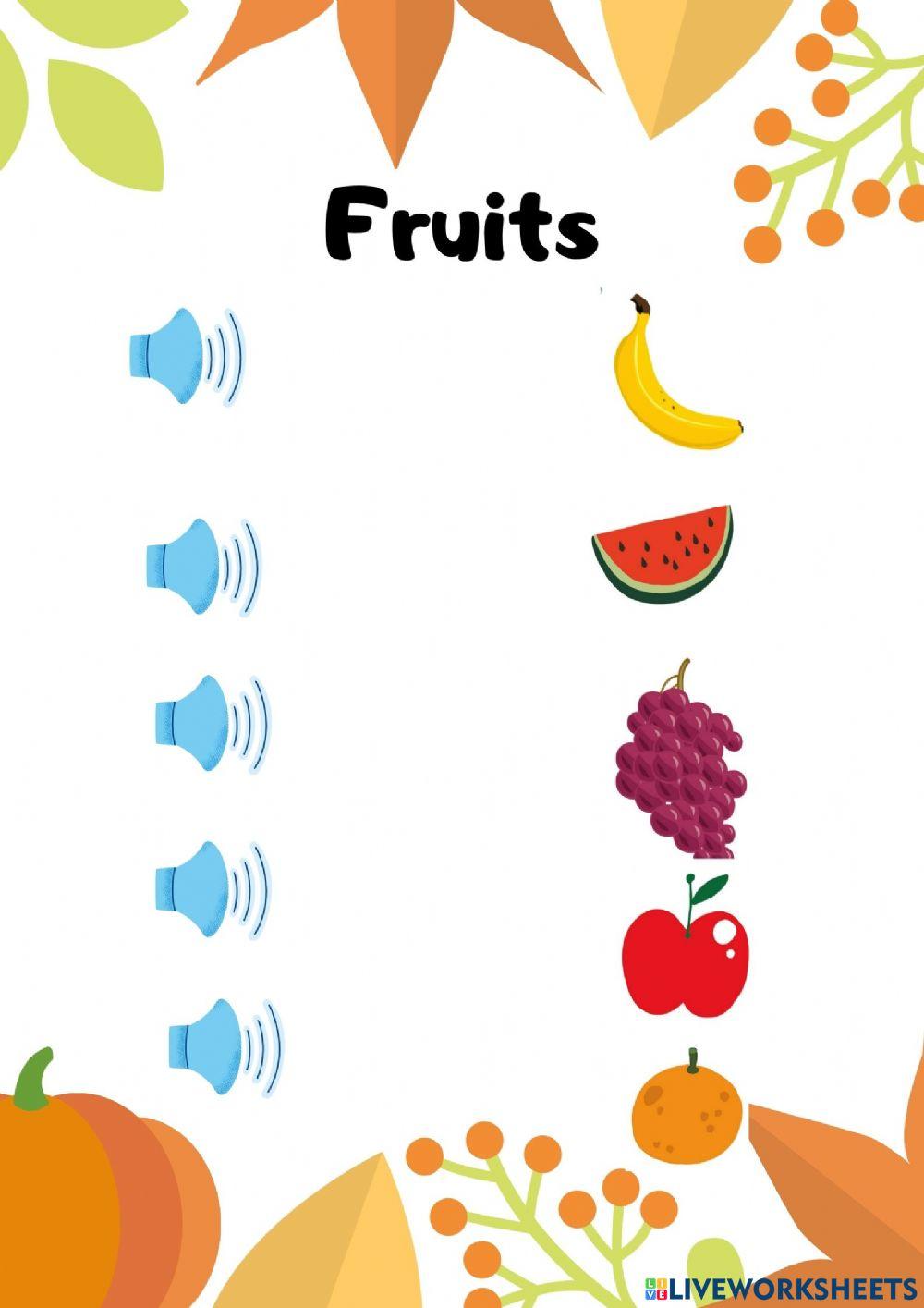Fruits online exercise for preeschool | Live Worksheets