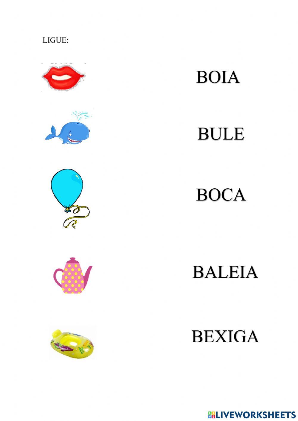 Letra b worksheet for Fundamental | Live Worksheets