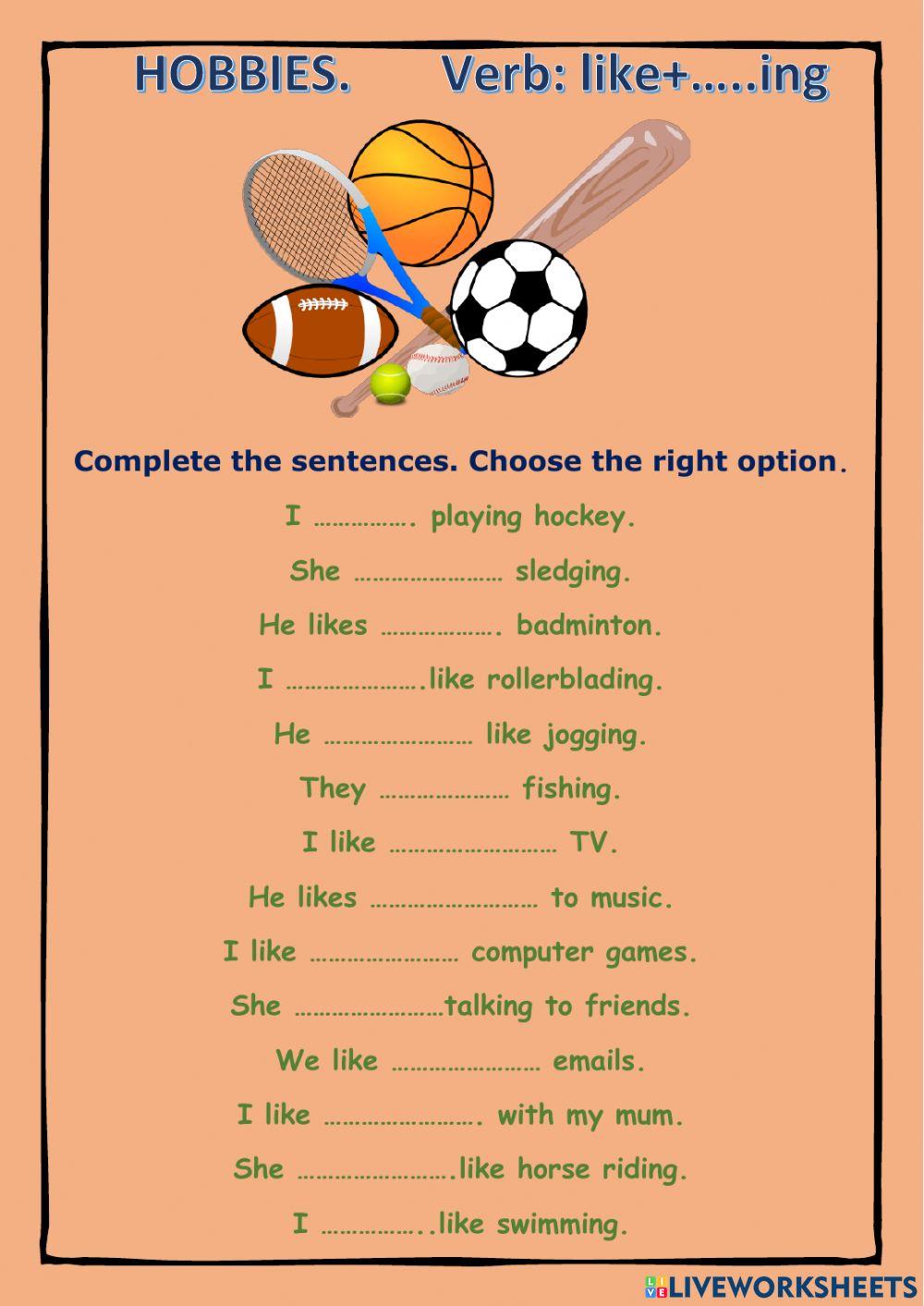 976698 | HOBBIES. Verb+...ing | Pilaratienzarfuentes