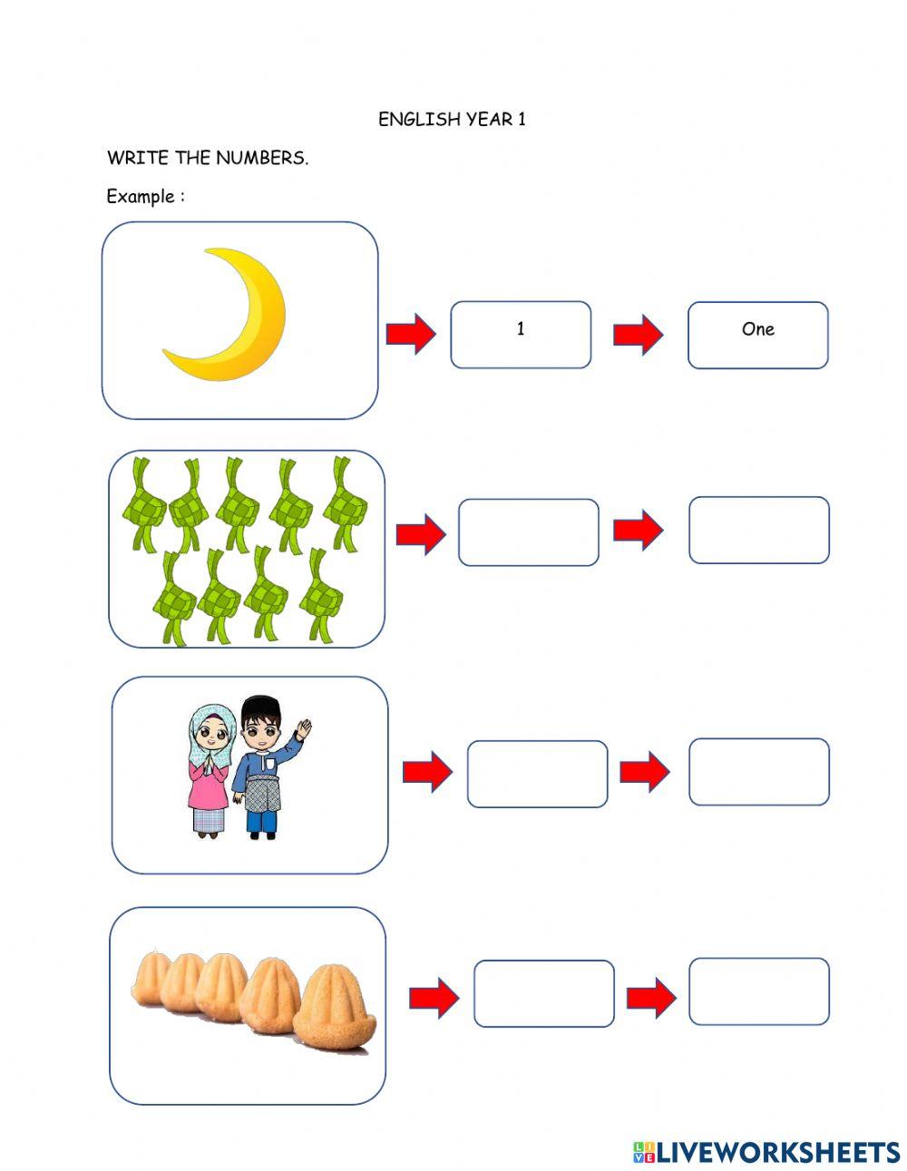 Numbers online exercise for YEAR 1 | Live Worksheets