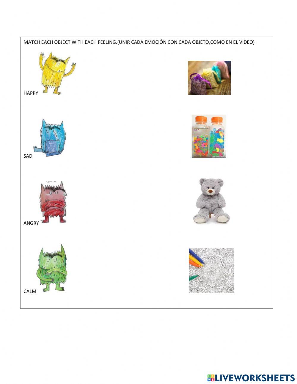 Feelings+ objects worksheet | Live Worksheets
