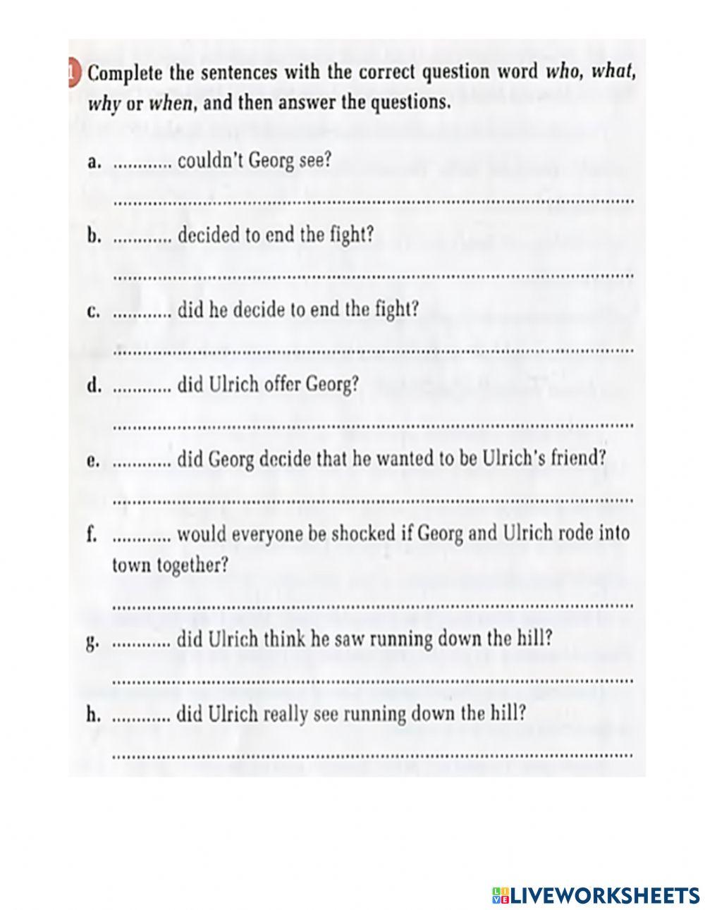 The Interlopers-part 2 worksheet | Live Worksheets