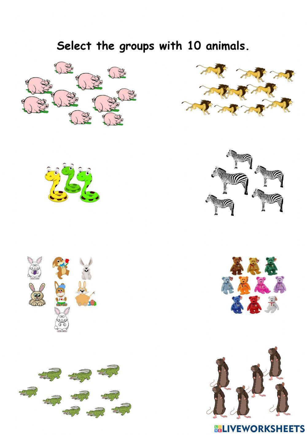 Number 10(counting) worksheet | Live Worksheets