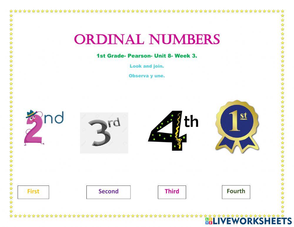 Ordinal Numbers online exercise for grade1 | Live Worksheets
