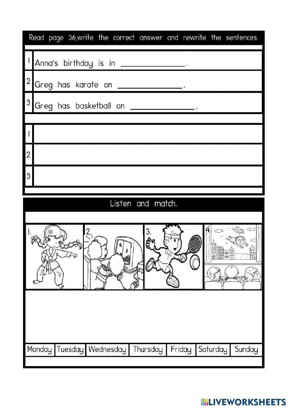 Year 3 (module 4) pg 37 worksheet | Live Worksheets