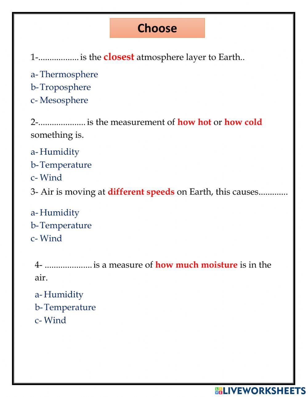 grade 4 weather 6576592 | HADEERREFAEE | LiveWorksheets