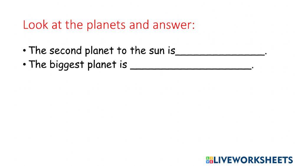 Solar System activity for 4 | Live Worksheets