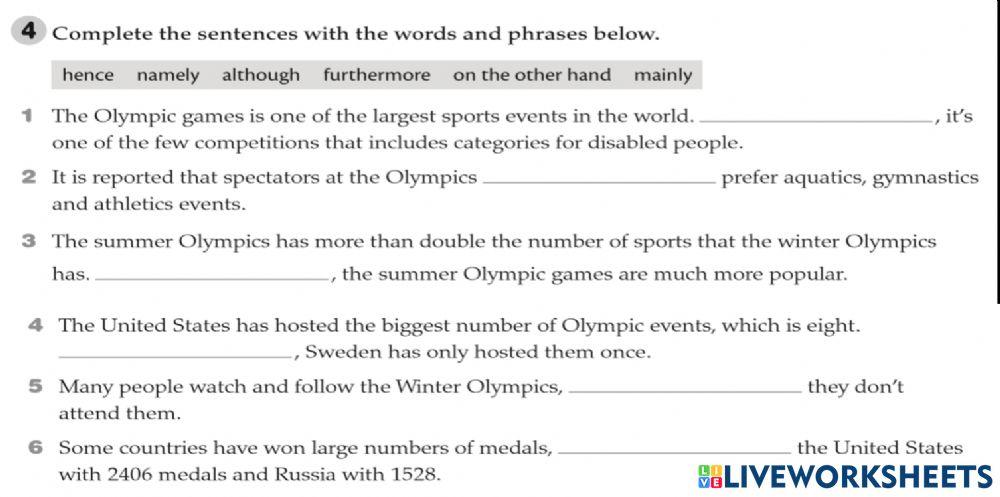 Conjunctions interactive exercise for 11 | Live Worksheets