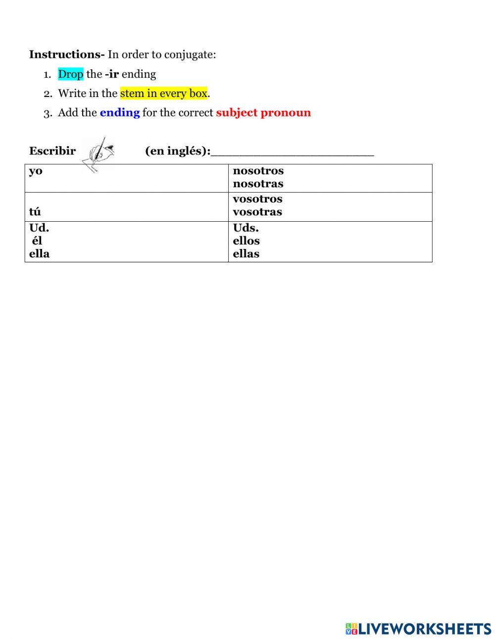 Presente Regular interactive worksheet | Live Worksheets