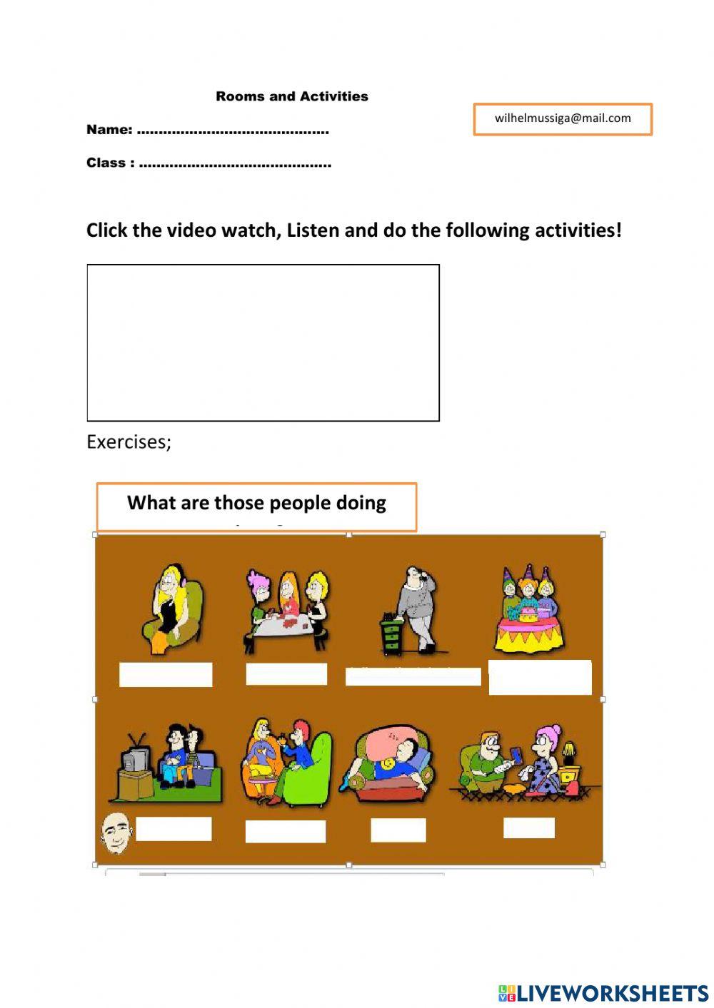 Rooms and spaces at home worksheet | Live Worksheets