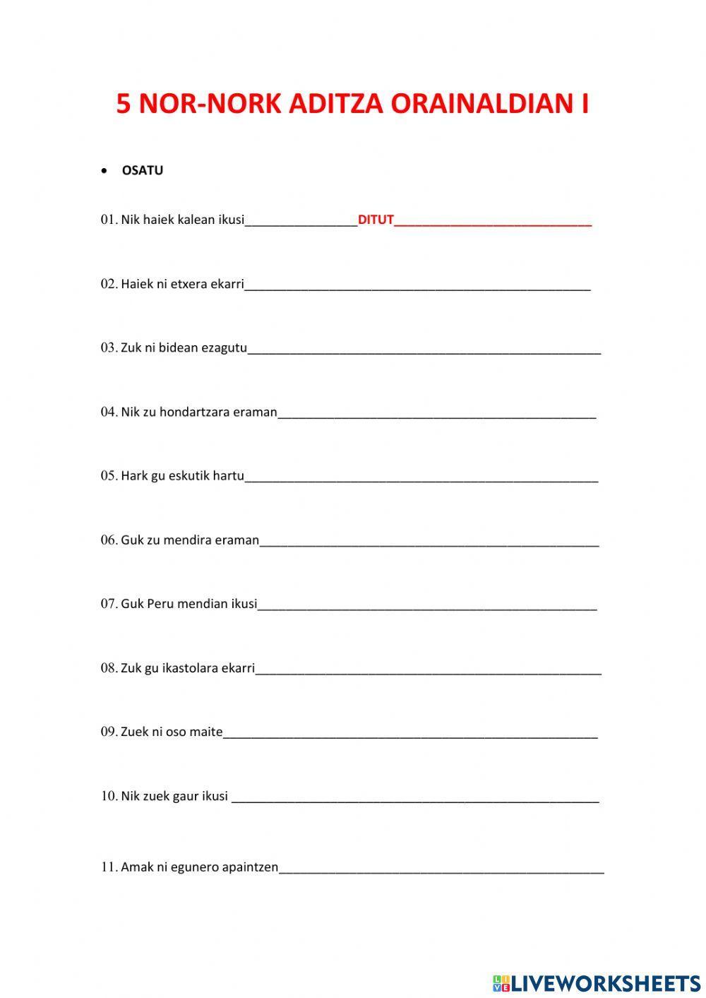 5 nor-nork i worksheet | Live Worksheets