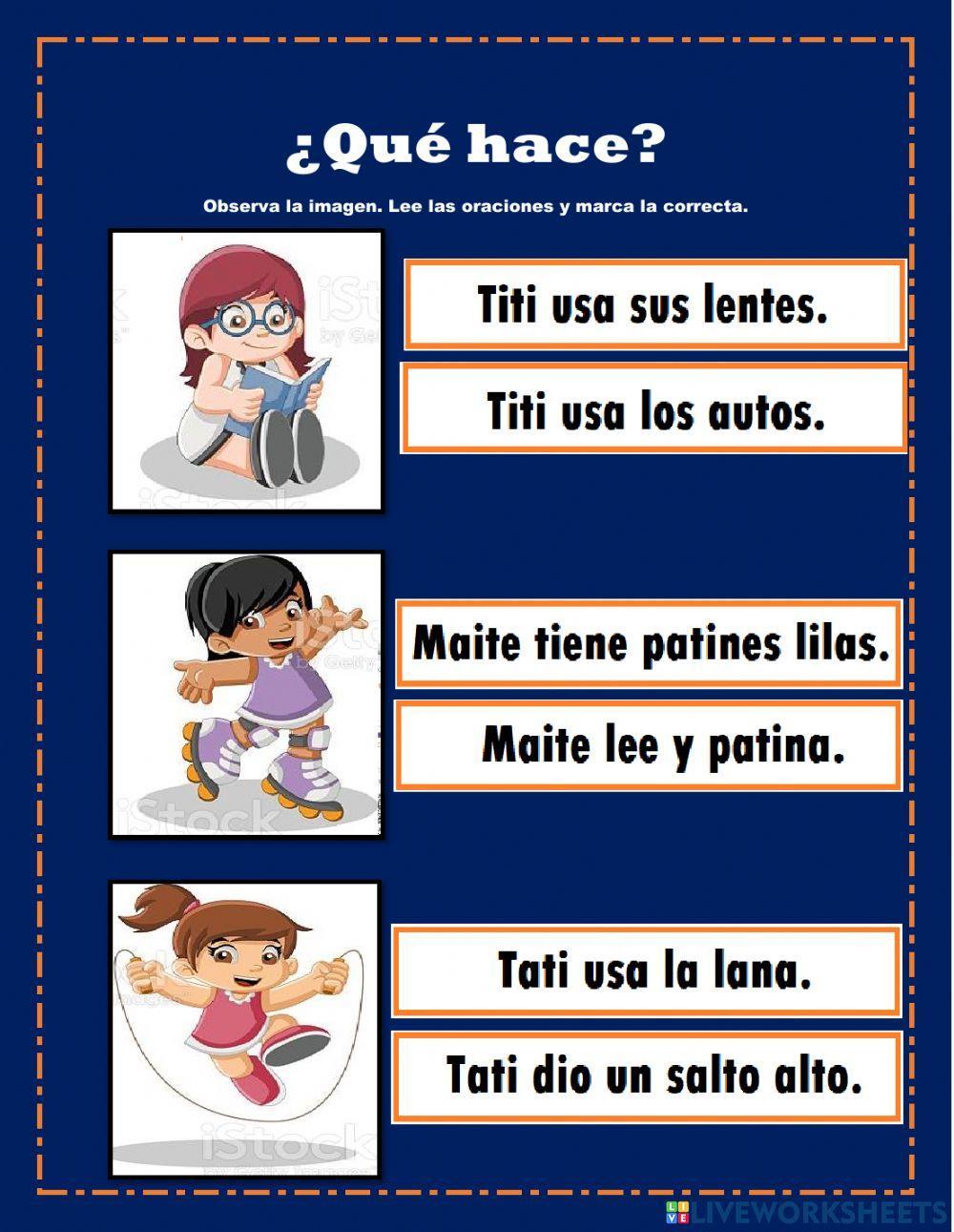 ¿Qué hace? | Free Interactive Worksheets | 978886