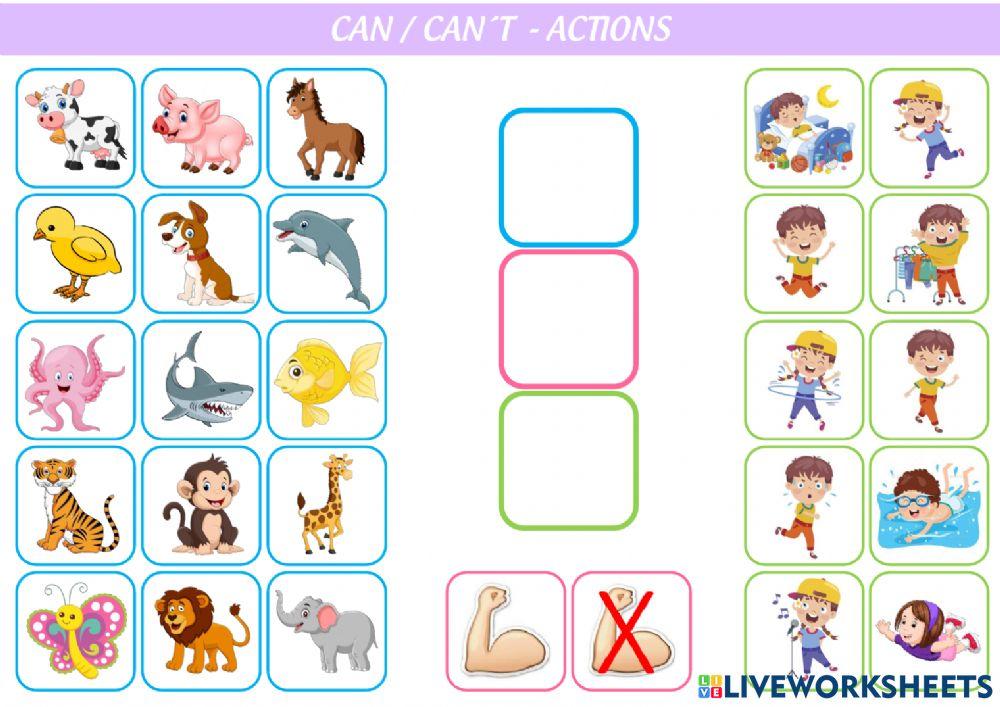 CAN - CAN´T worksheet | Live Worksheets