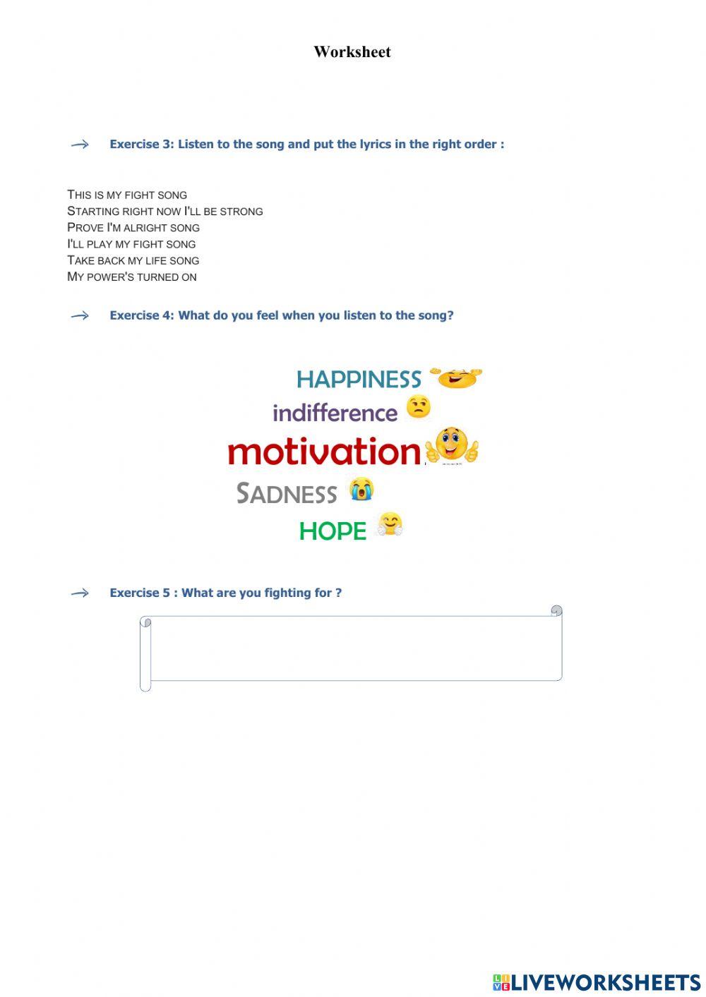 Fight song- Rac… | Free Interactive Worksheets | 6577606