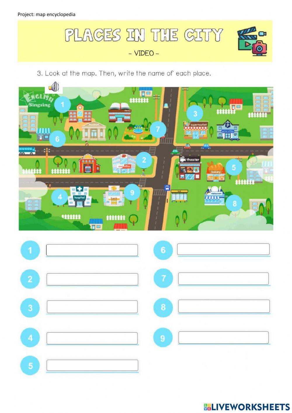 my town | Free Interactive Worksheets | 5006845