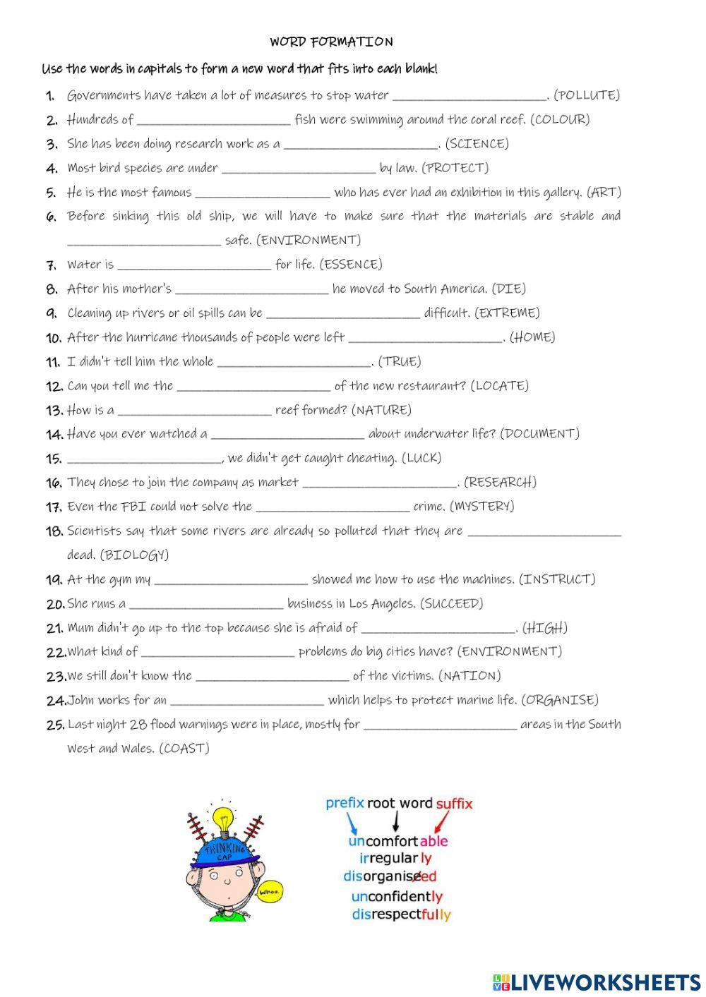 Word Formation Online Exercise For Grade 8 Live Worksheets word-formation-online-exercise-for-grade-8-live-worksheets
