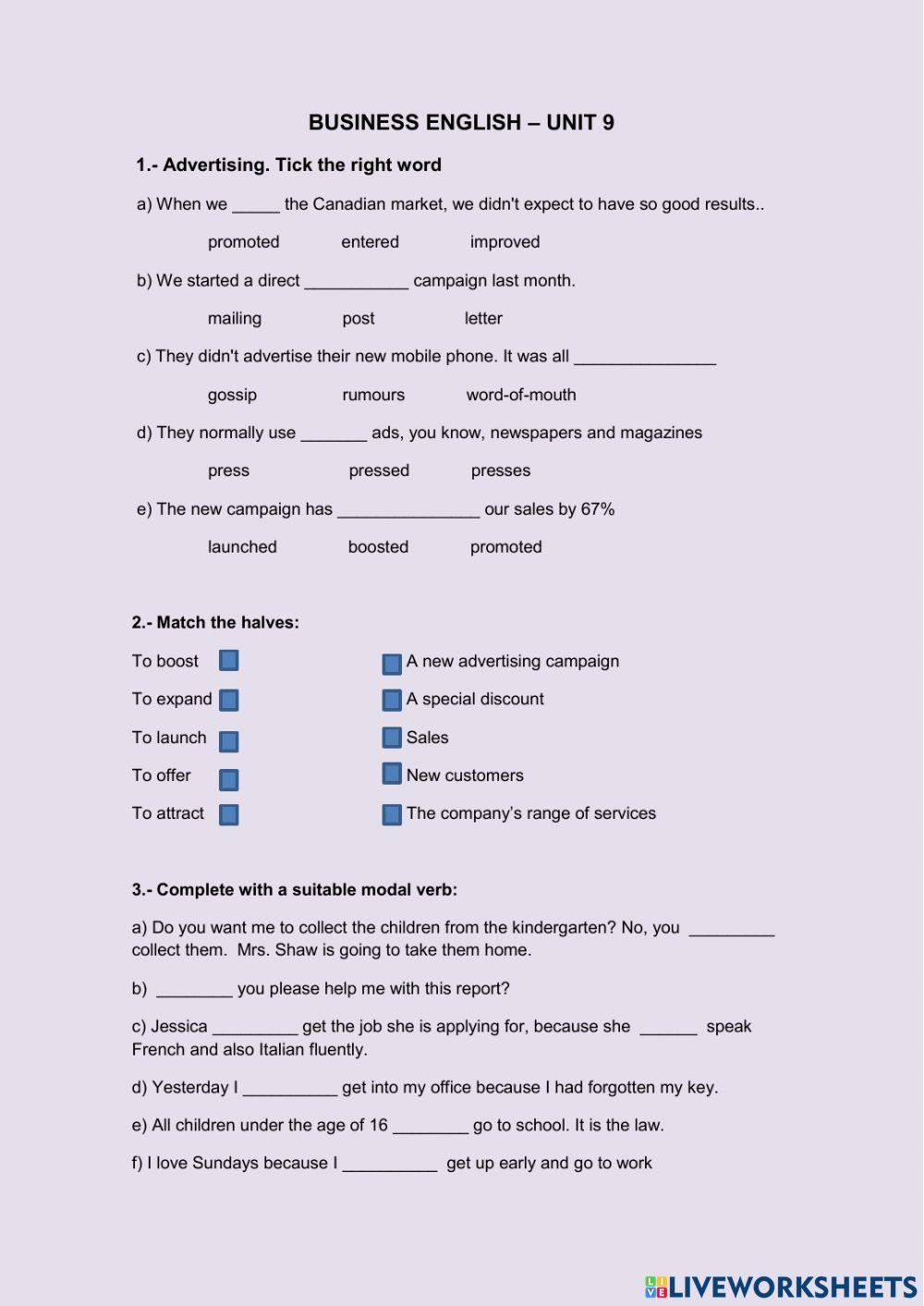 Modal verbs & Advertising 979659 | Bautista Ramos | Live
