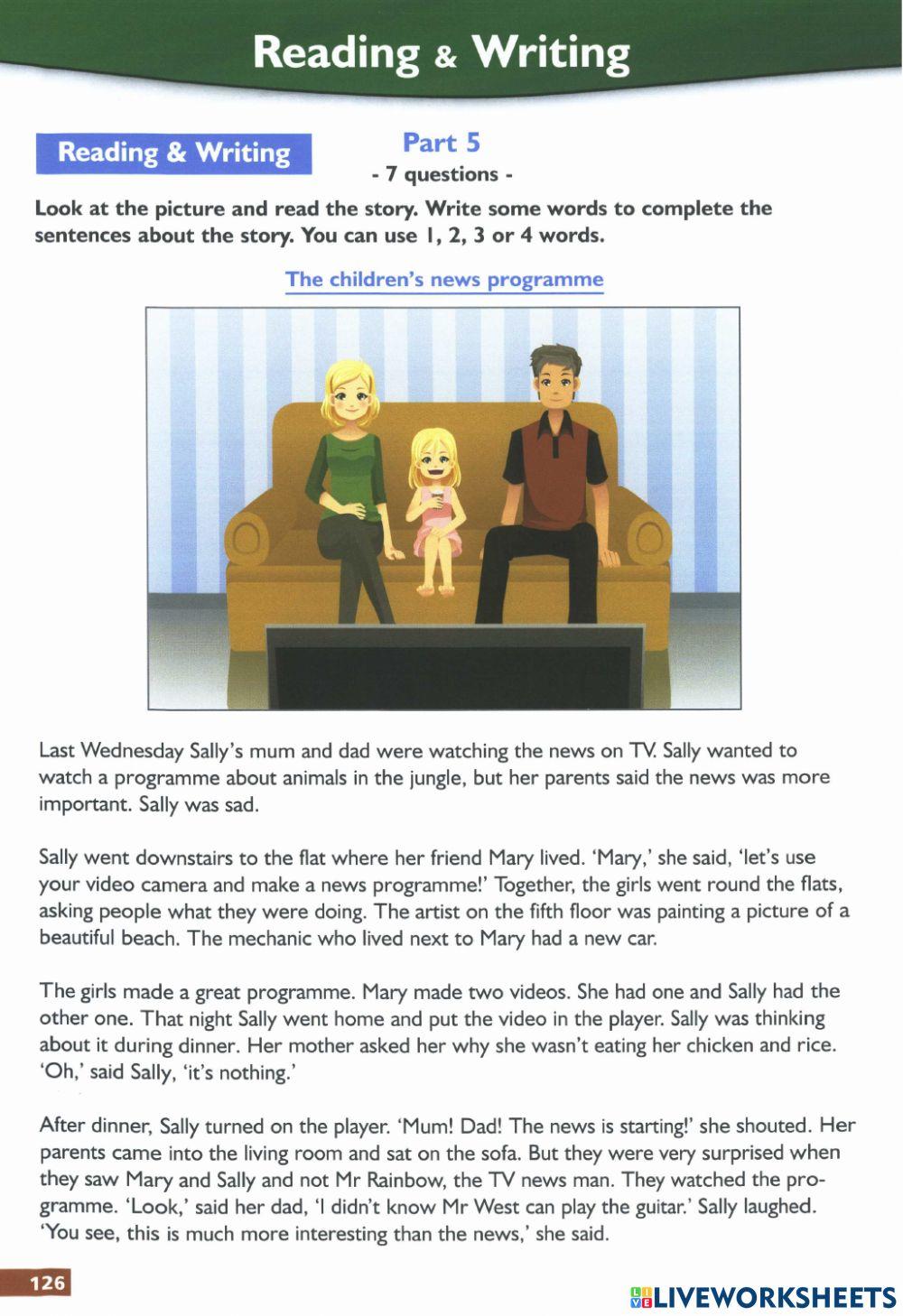 Flyers Test 5 R… | Free Interactive Worksheets | 6578156