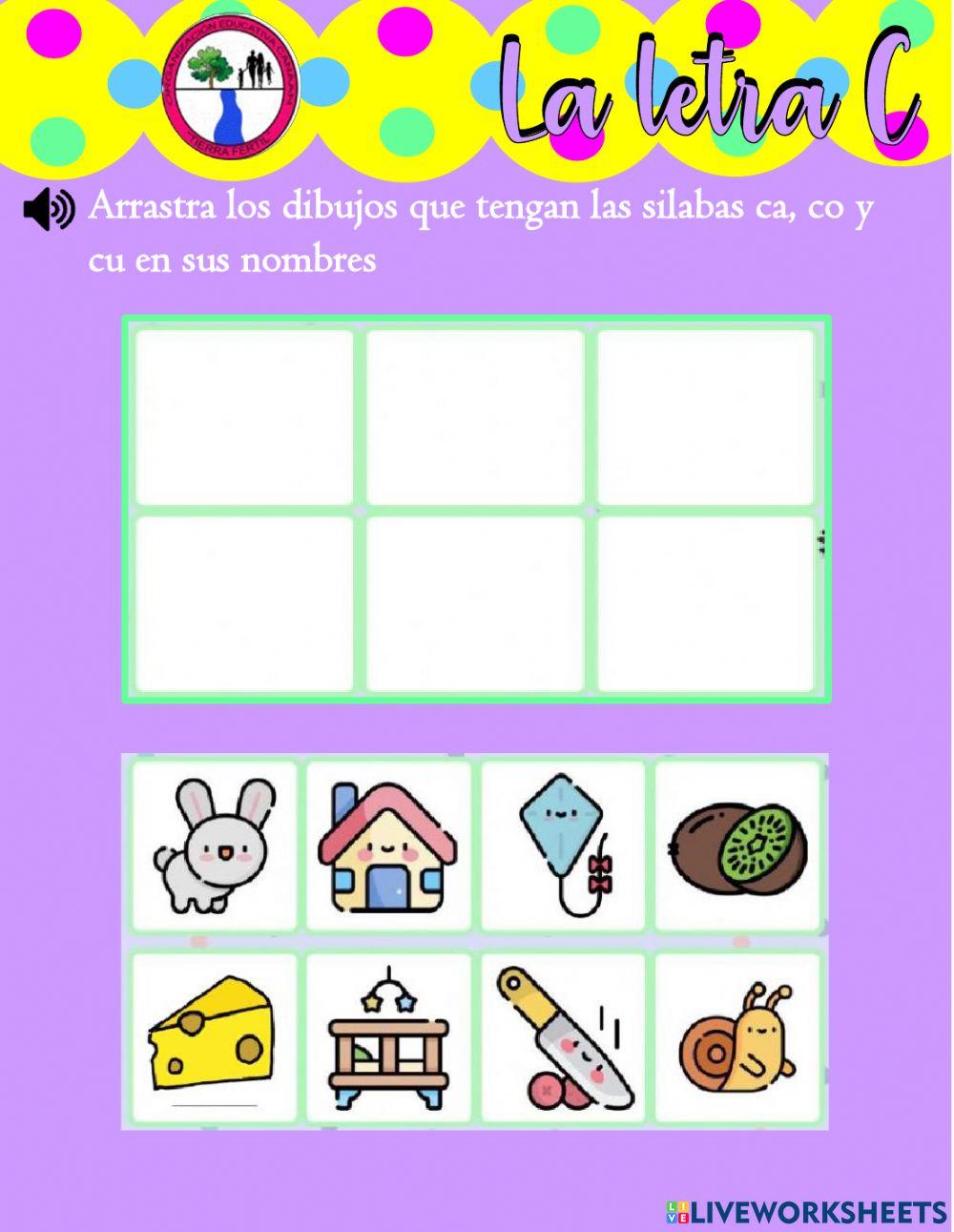 Letra C online activity for preescolar | Live Worksheets
