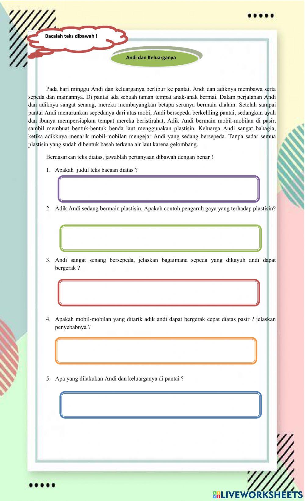 LKPD tema 8 sub tema 2 pembelajaran 1 interactive worksheet | Live Worksheets