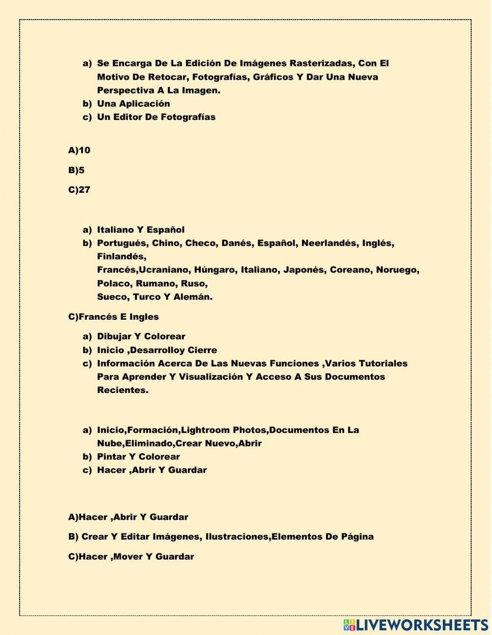 Diseno digital interactive worksheet | Live Worksheets