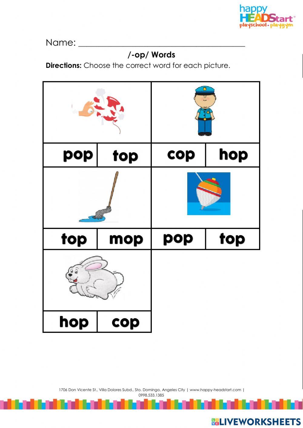 Op words 980956 | Teacher_Tep | LiveWorksheets