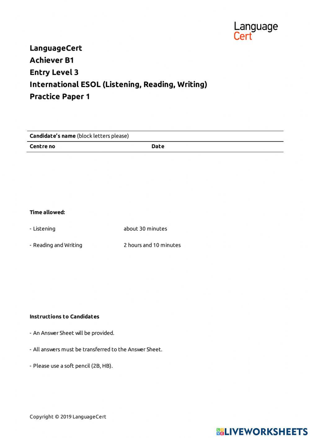 B1 listening 6578742 | Nachi | Live Worksheets
