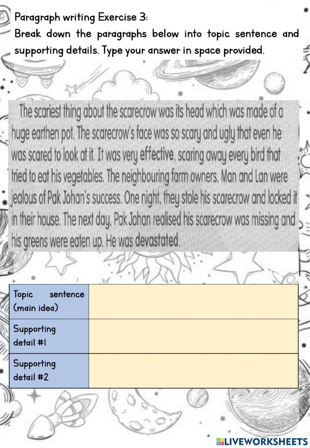 Paragraph writi… | Free Interactive Worksheets | 5002612