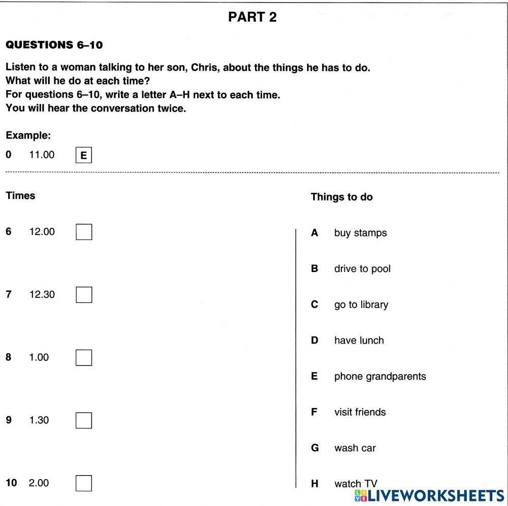 981589 Ket Listening Александр Liveworksheets