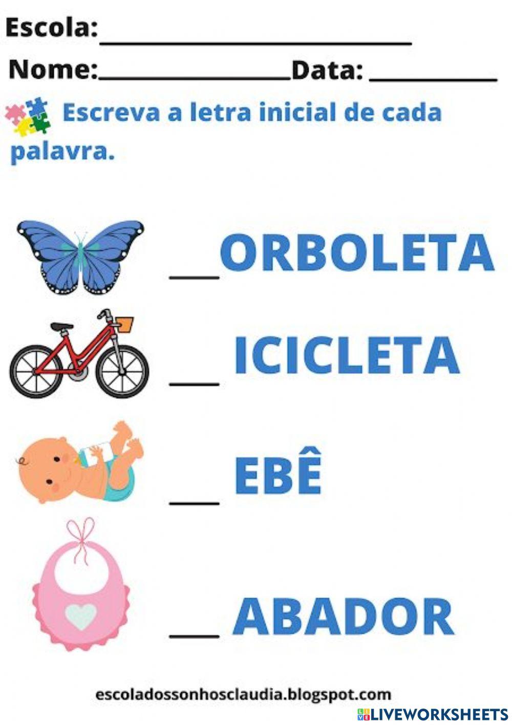 Letra B exercise for pre escola | Live Worksheets