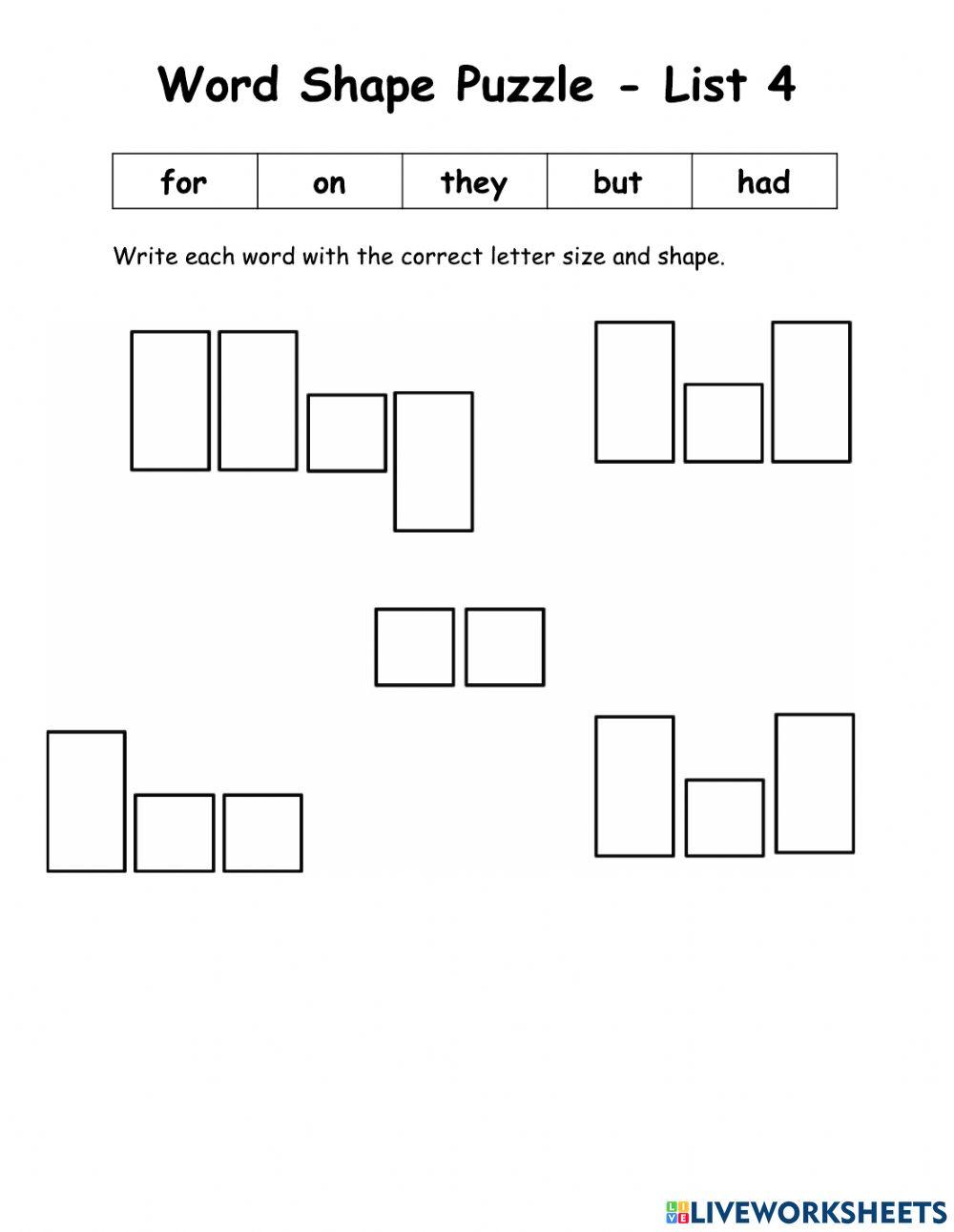 WOW - 5 Words -… | Free Interactive Worksheets | 982463