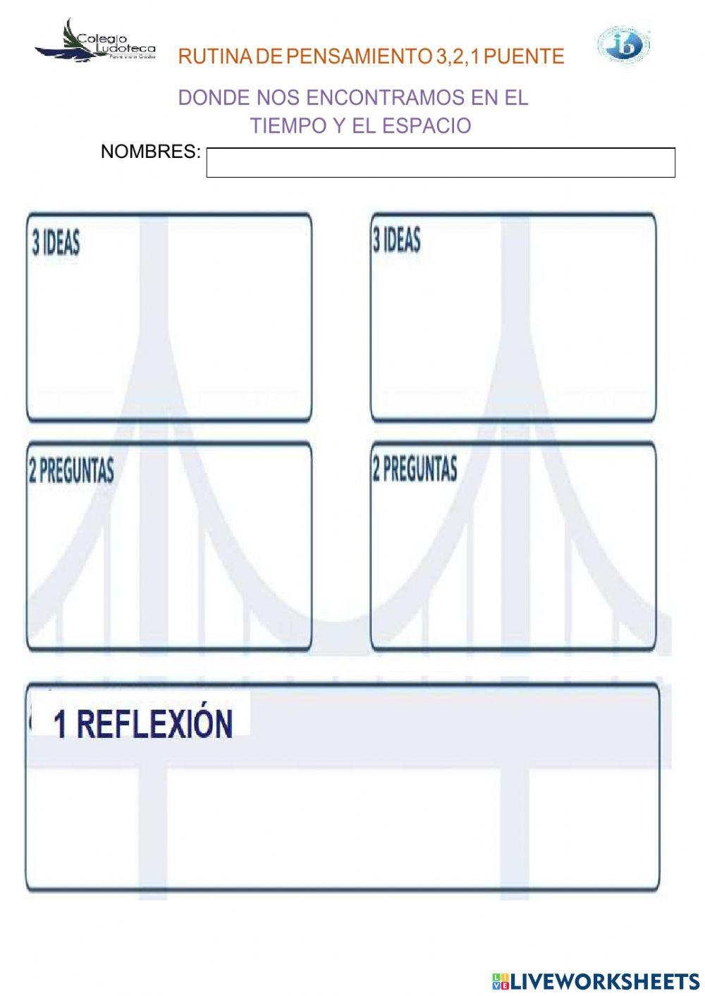 3 2 1 puente worksheet | Live Worksheets