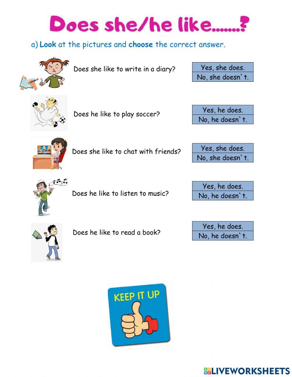 982512 | Likes and dislikes | Jessna | LiveWorksheets