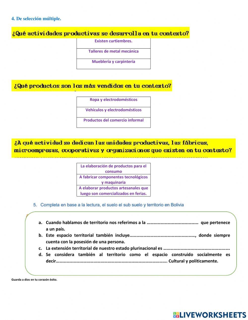 Suelo Y Sub Suelo Worksheet Live Worksheets