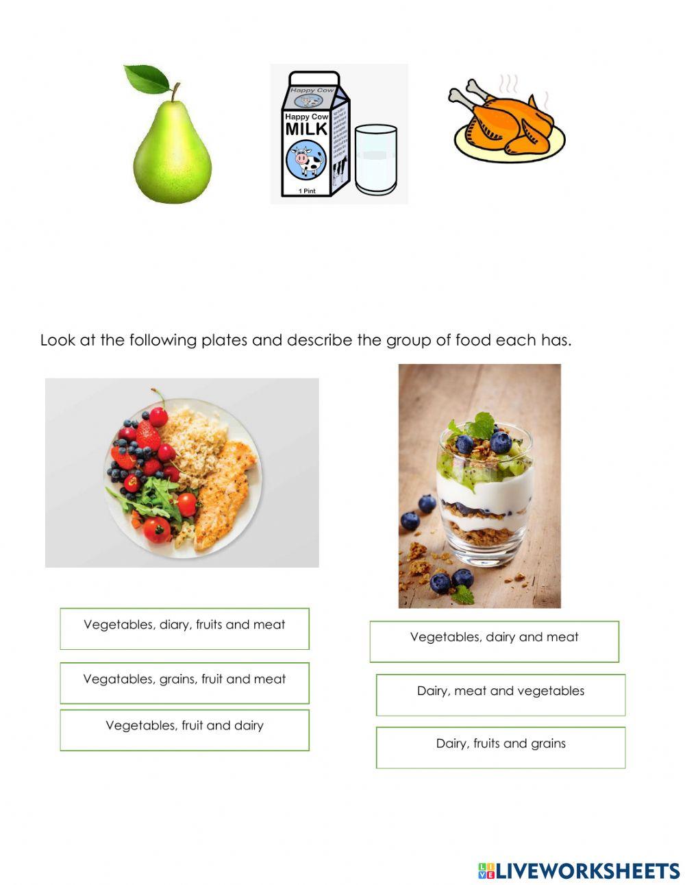 Food to stay healthy worksheet | Live Worksheets