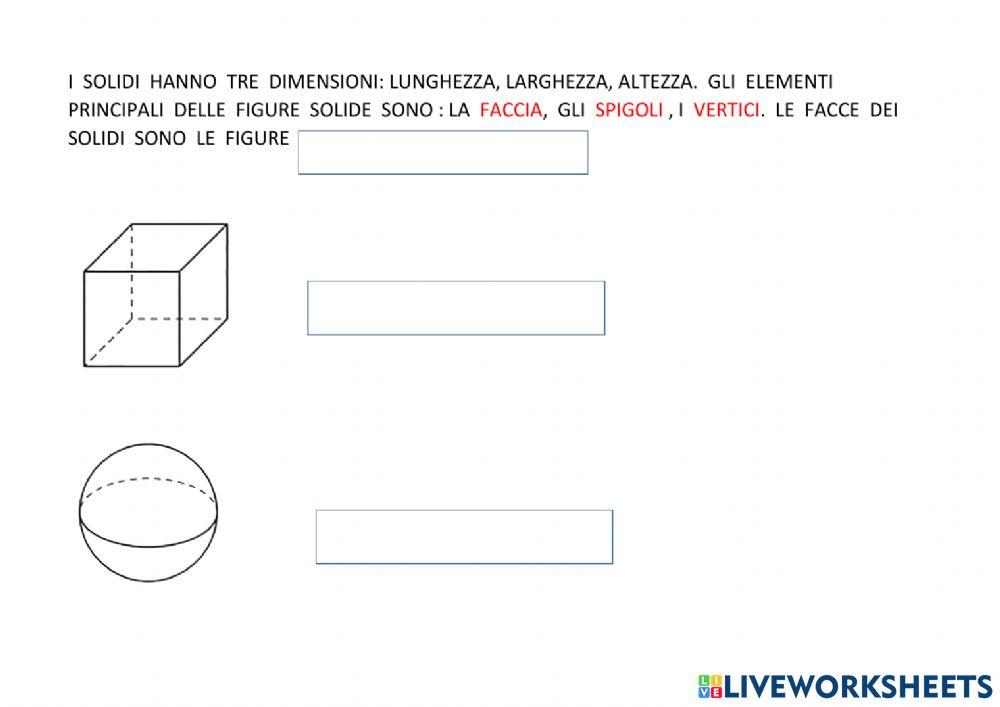 I solidi principali worksheet | Live Worksheets