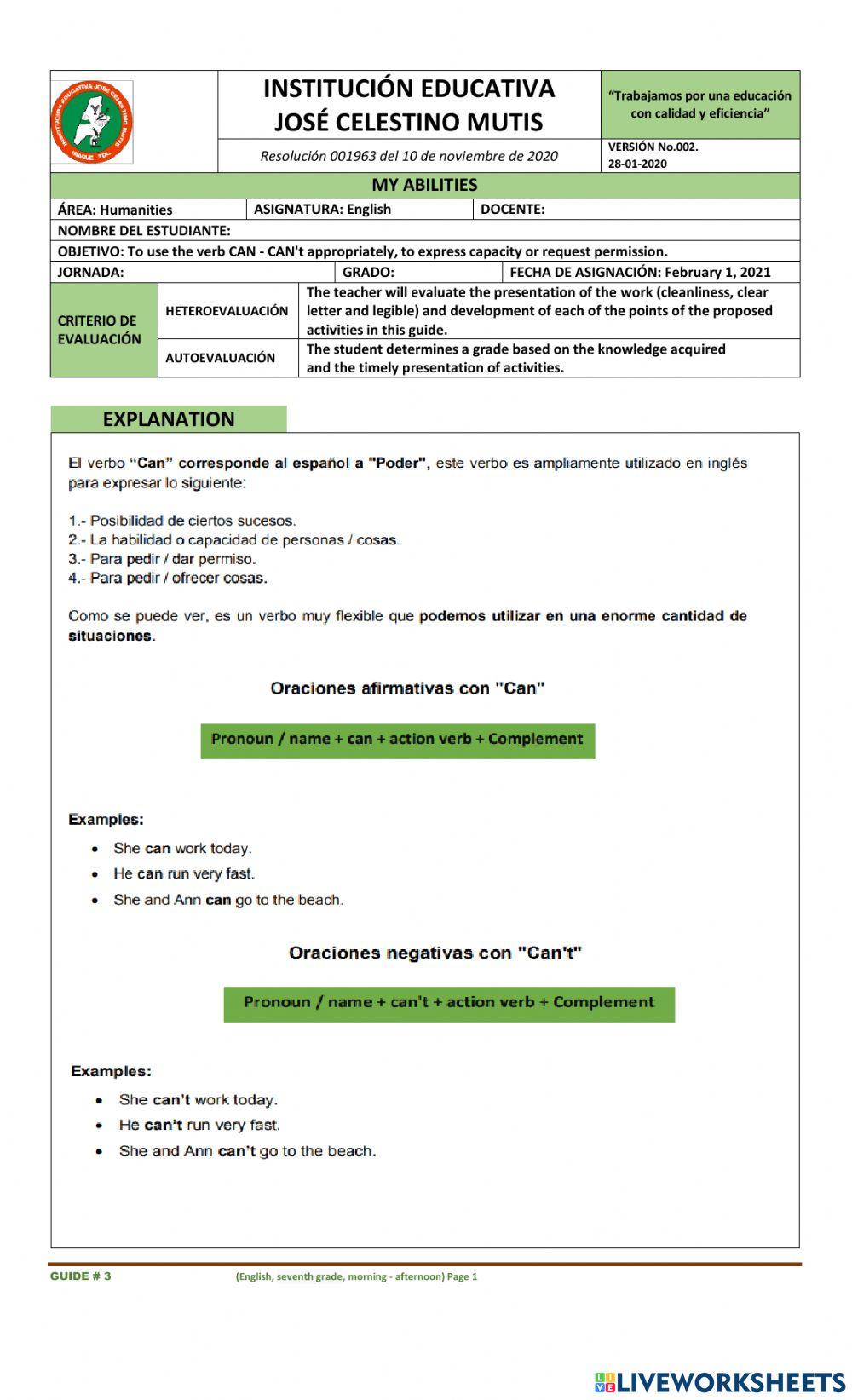 Prepositions online exercise for grade 7-1 | Live Worksheets