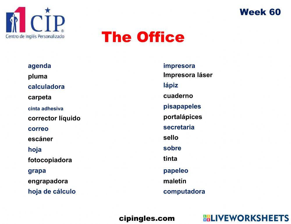 The Office Week… | Free Interactive Worksheets | 983341