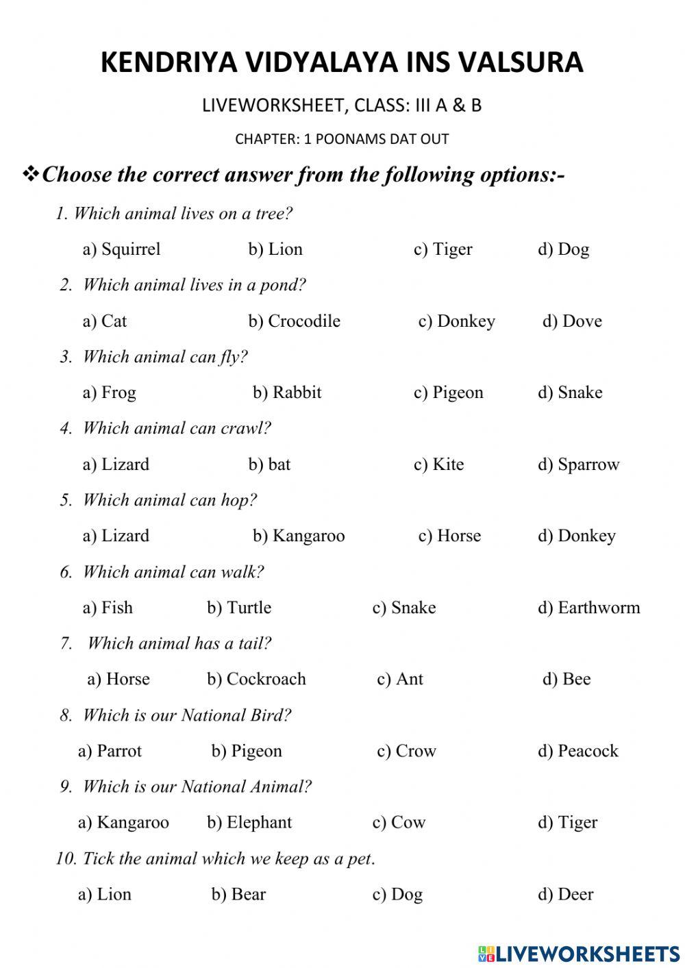 Liveworksheet online activity for 3 | Live Worksheets