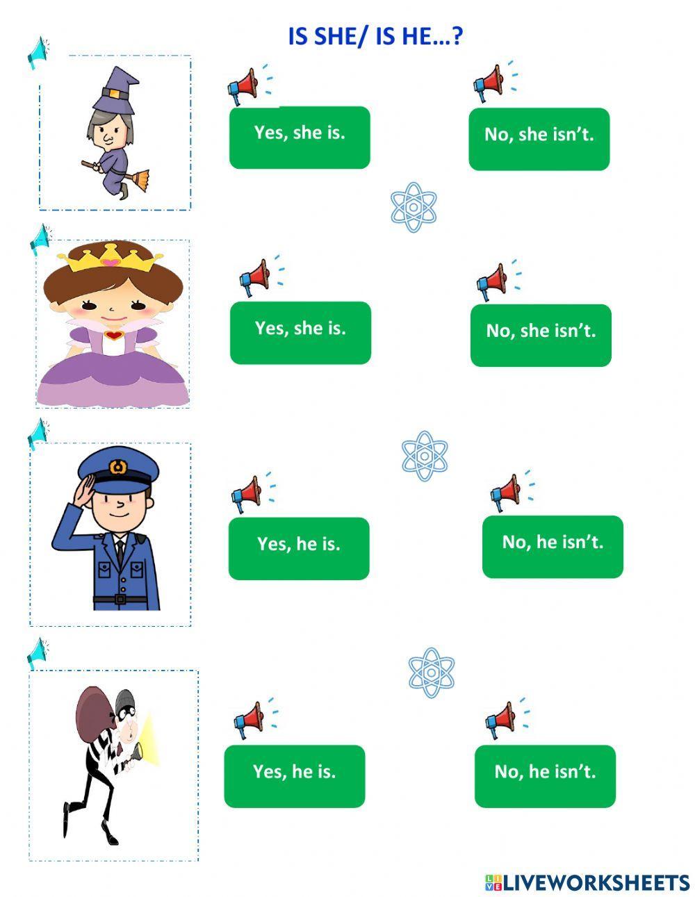 PREFF: Is she- is he...? worksheet | Live Worksheets