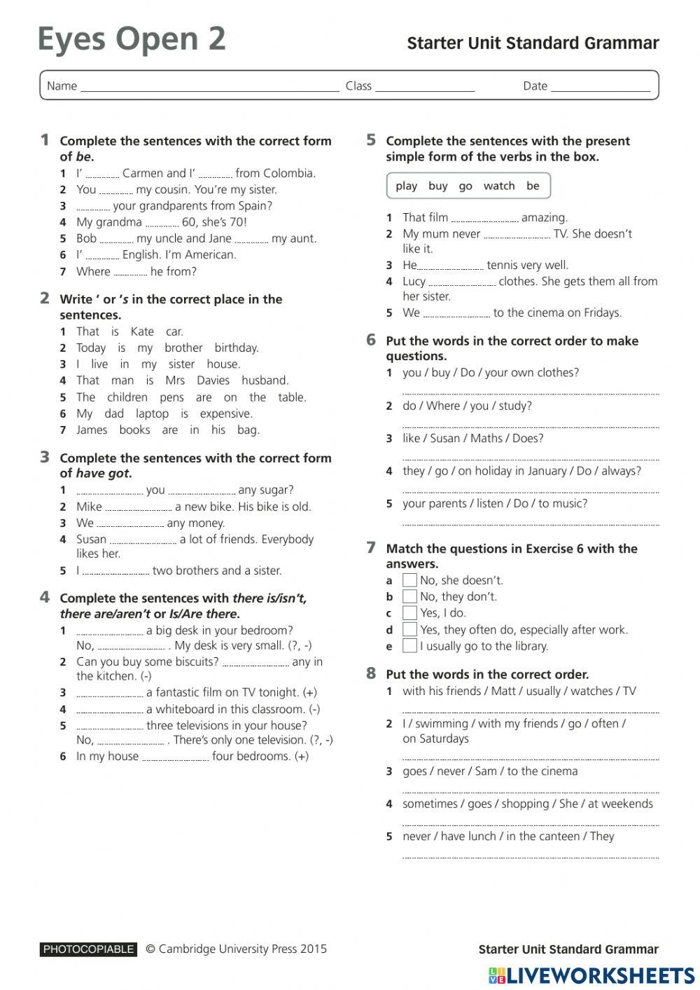 6583534 | Quiz a2 grammar | THUNDERDANNY