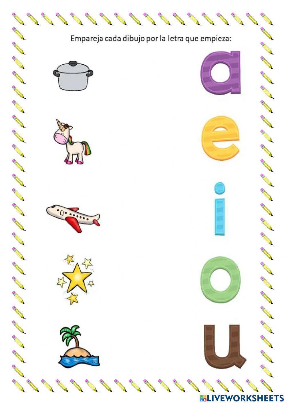 Las vocales | Free Interactive Worksheets | 983911