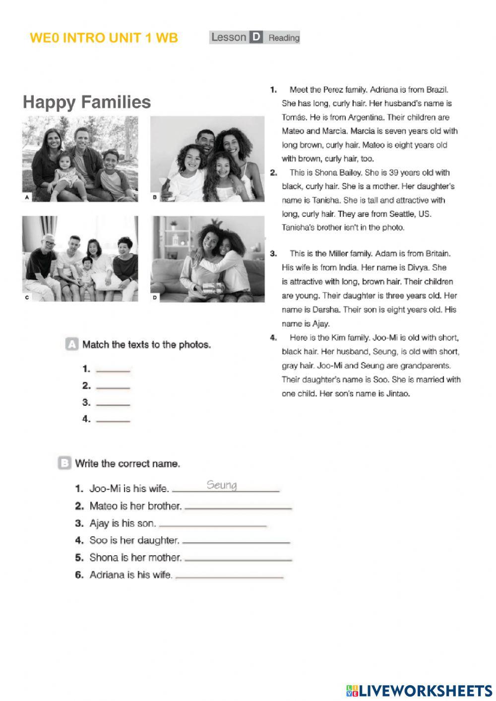 Family descript… | Free Interactive Worksheets | 983979