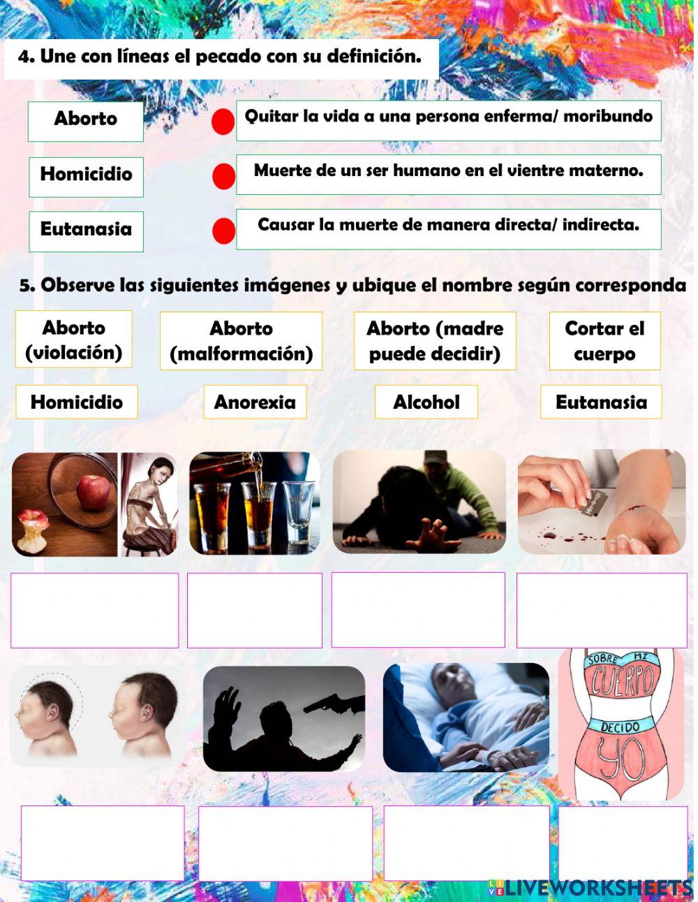 Cuida tu vida worksheet | Live Worksheets