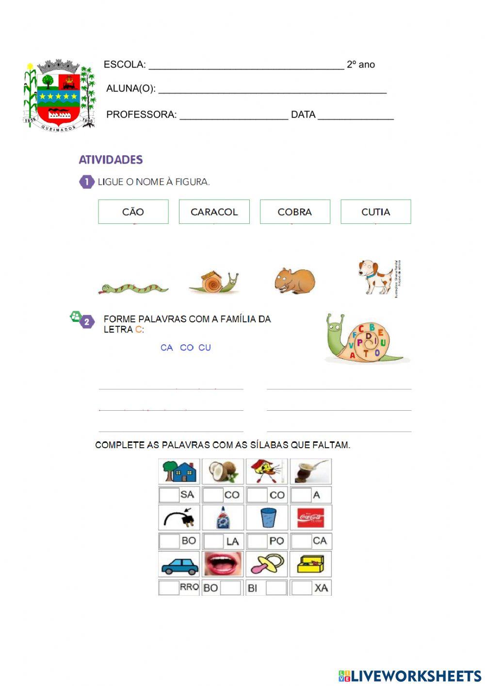 Letra C interactive worksheet for 1 | Live Worksheets