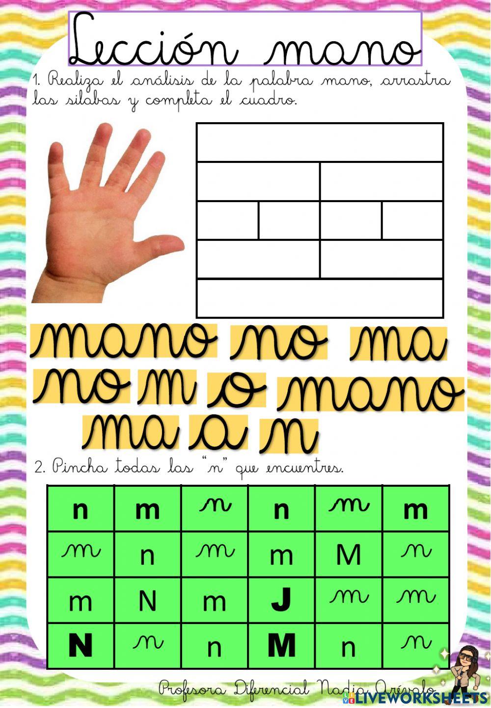 Lección mano interactive worksheet | Live Worksheets