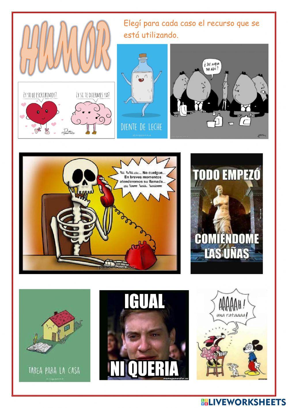 Humor gráfico | Free Interactive Worksheets | 984984